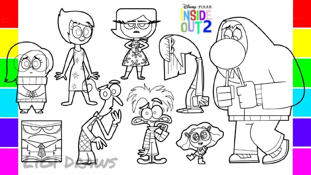 Coloring Pages INSIDE OUT 2 How to color Inside Out 2 characters. Easy ...