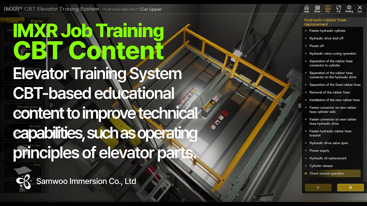 [Eng.] IMXR Job Training CBT Content (Elevator Training System) and Instructors manage - YouTube