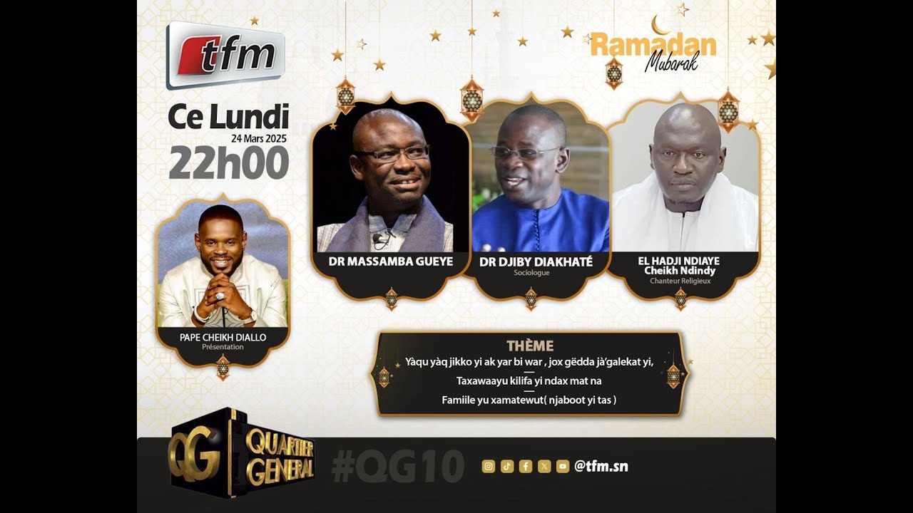 🚨 TFM LIVE: Quartier General 24 Mars 2025 - Pape Cheikh Diallo - Invité: Dr Massamba Gueye - YouTube