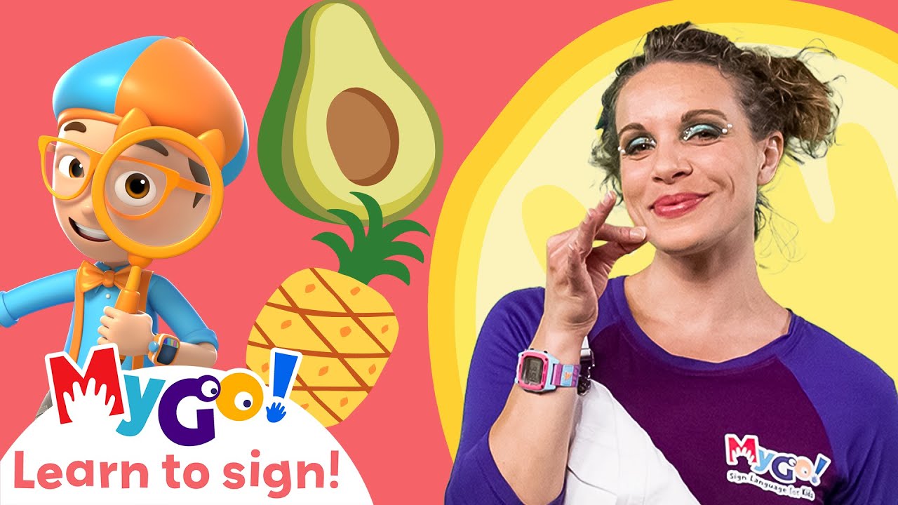 Learn Sign Language with Blippi Wonders! | Fruit & Vegetables | MyGo ...
