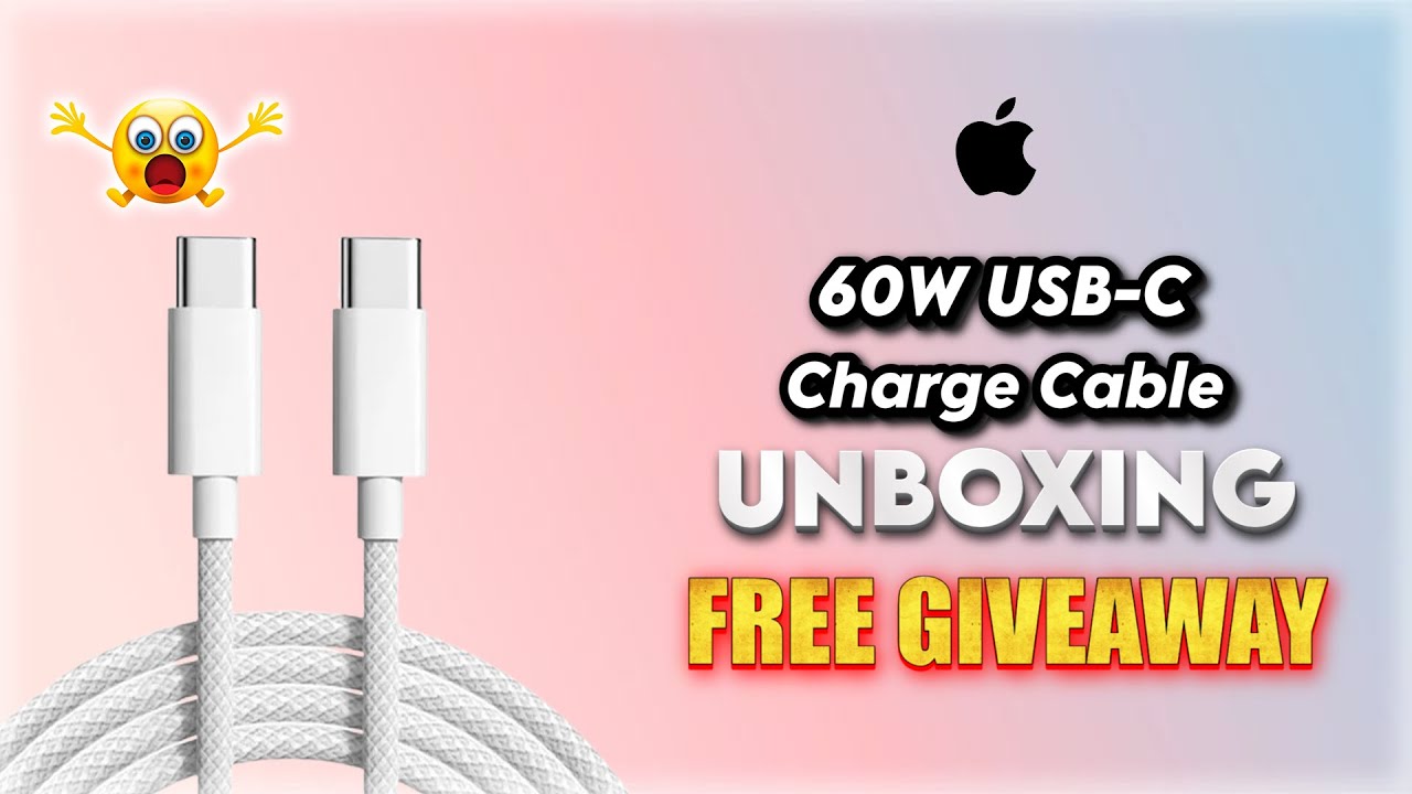 Apple 60W USB-C Charge Cable I Unboxing & FREE Giveaway @Apple - YouTube