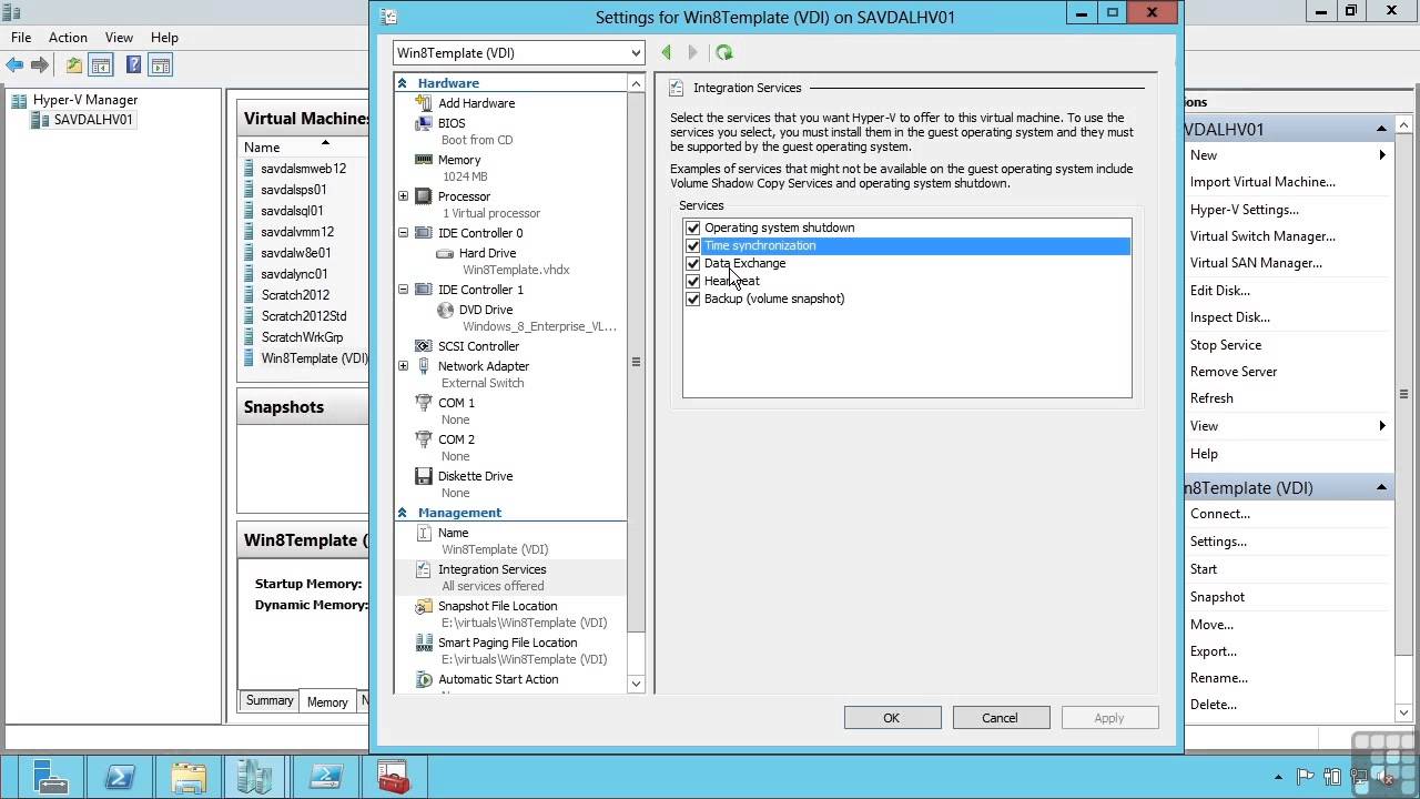 Windows Server 2012 Certification Exam 70-410 Tutorial | Enabling Guest Integration Services ...