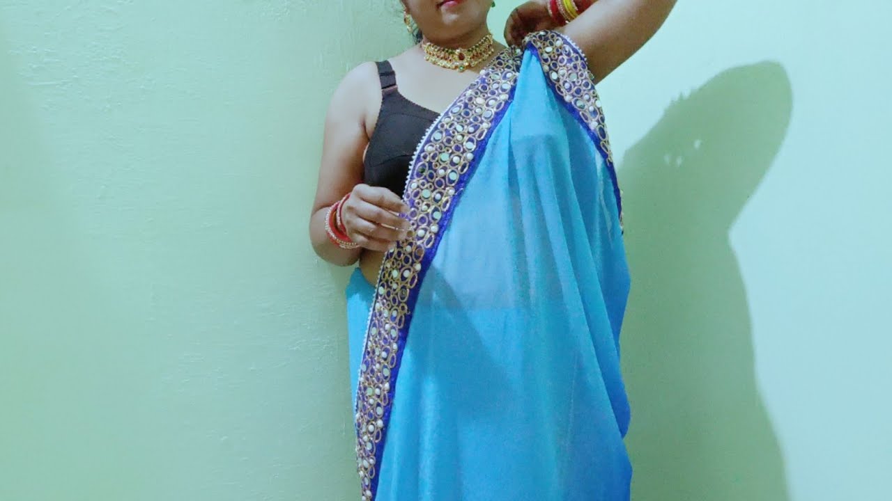 low waist saree draping in different styles || unique style saree ...