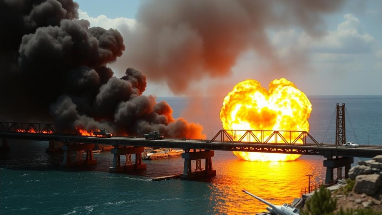 1 minute ago! Ukrainian F-16 fighter jets DESTROY Crimean Bridge with ...