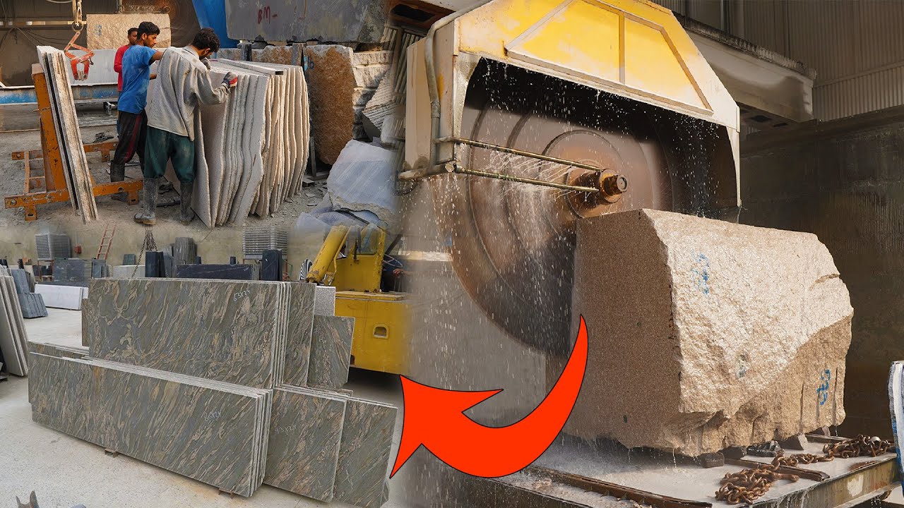 Wonderful Technique of Machining of Marble and Granite Tiles In Factory ...