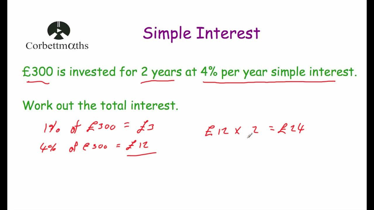 Simple Interest - Corbettmaths - YouTube