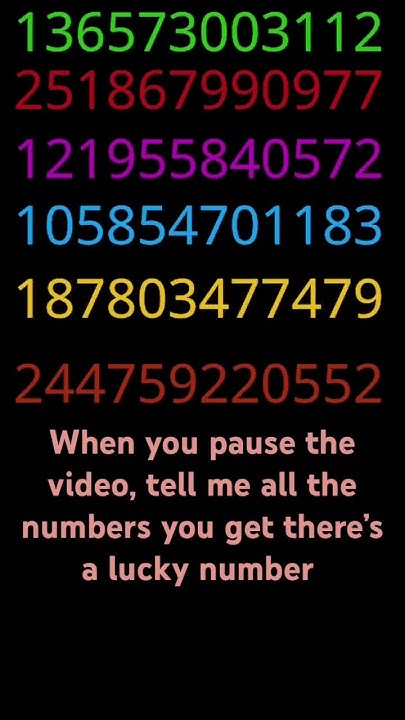 See if you get a lucky number - YouTube