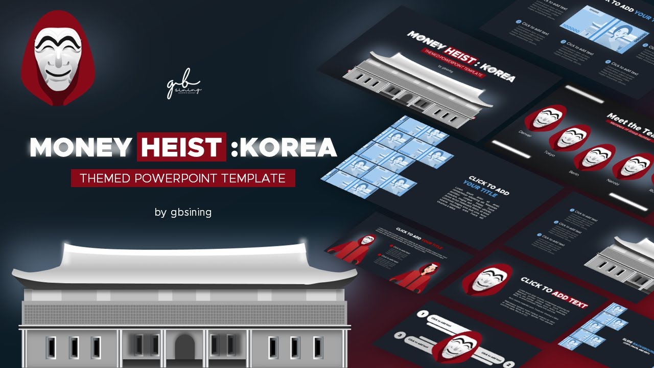 Money Heist: Korea inspired PPT Template | gbsining - YouTube