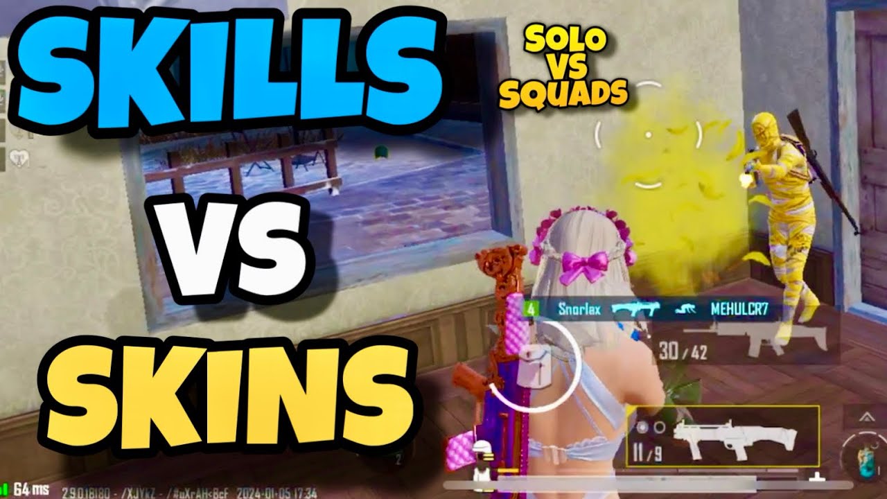 Skill player vs skins player ⚡️🥵 | BGMI | - YouTube