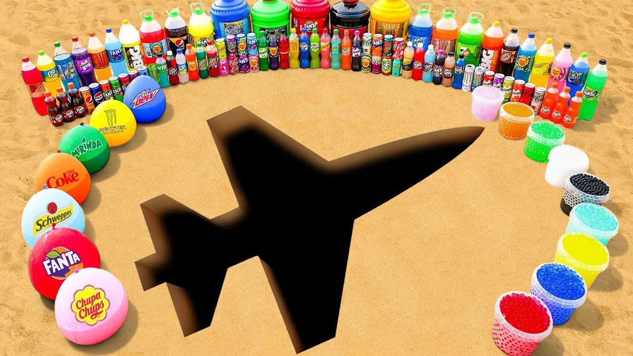 How to make Machine Airplane with Orbeez, Fanta, Giant Balloons of ...