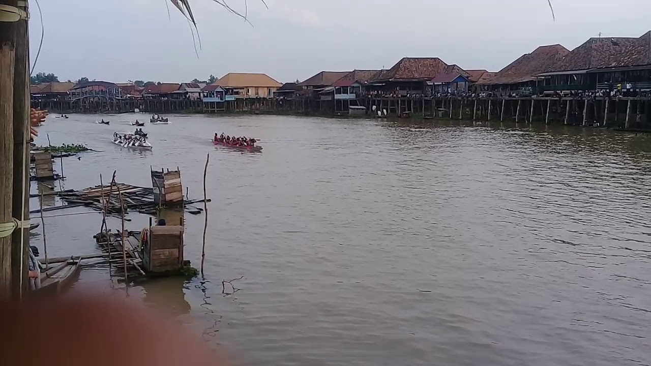 Lomba Perahu Bidar, Acara 17 agustus Di Pedamaran - YouTube