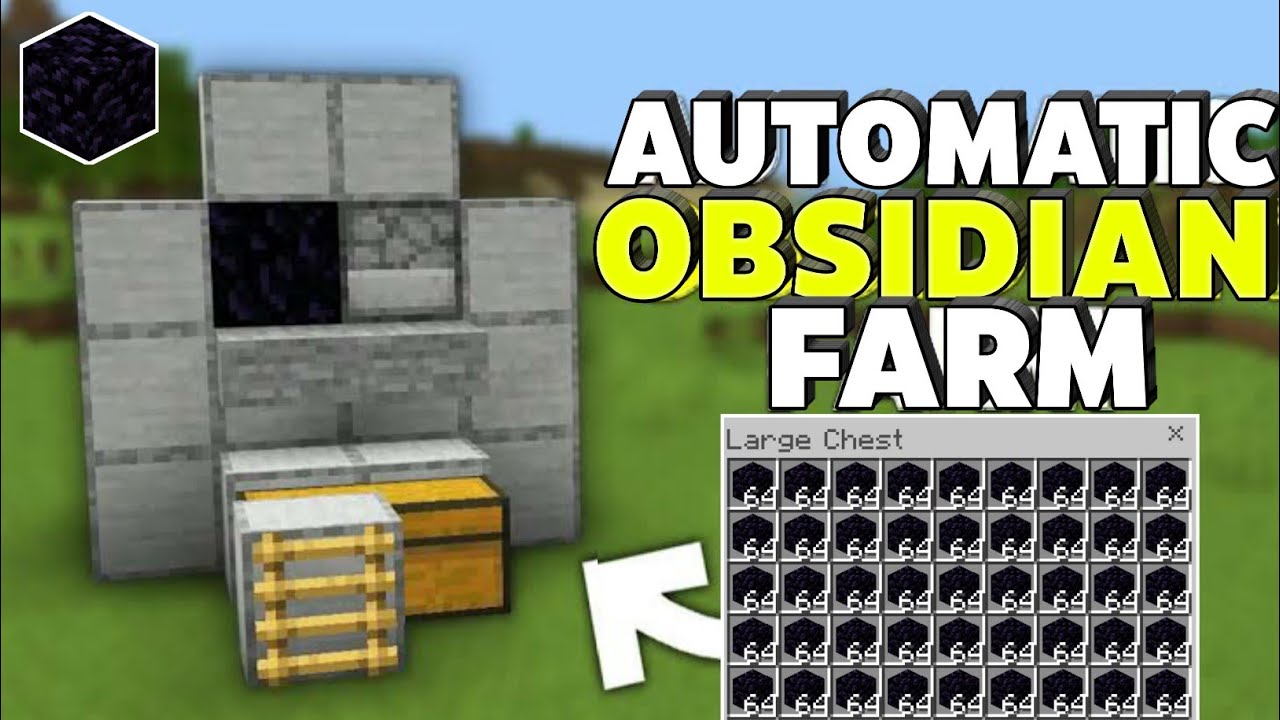 EASY 1.19 AUTOMATIC OBSIDIAN FARM IN MCPE & BEDROCK 1.19|| Mishra ...