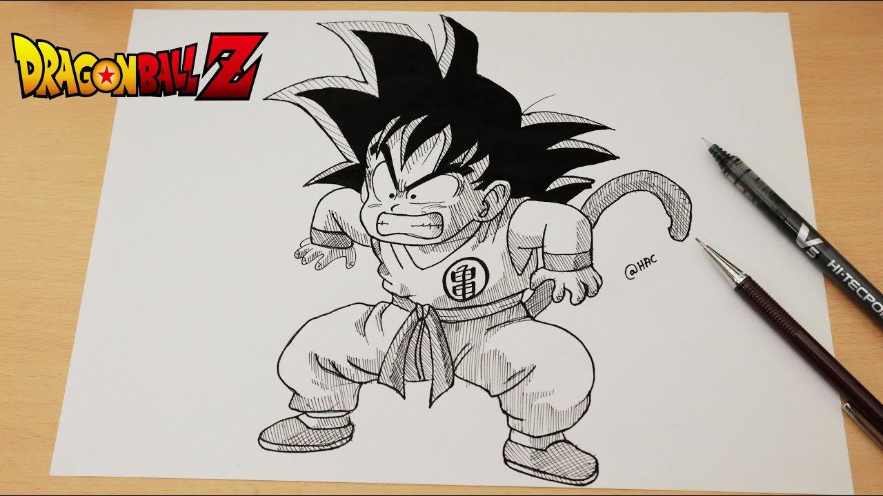 How to draw Kid Goku | Step by step Turorial | Dragon Ball Z - YouTube