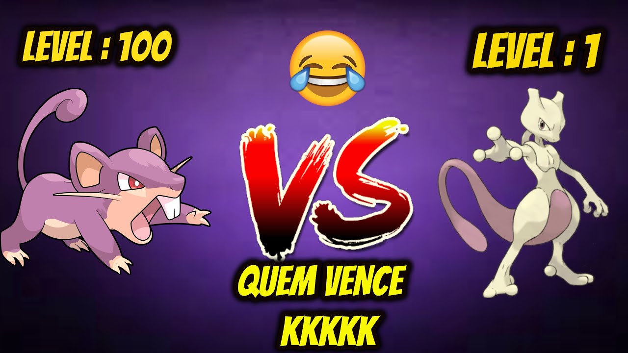 Rattata lvl:100 vs Mewtwo lvl:1 Quem vence ?? kkkkkk -Batalha pokemon ...
