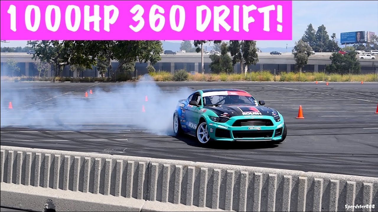 INSANE 360 Drift! 1000HP Roush Mustang Formula Drift Car Burning Tires ...