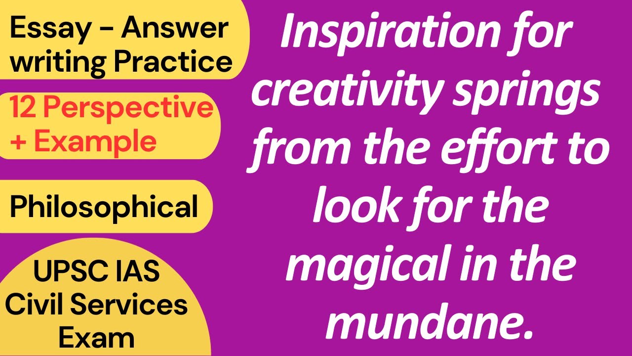 Inspiration for creativity springs from mundane. #ias #upsc # ...
