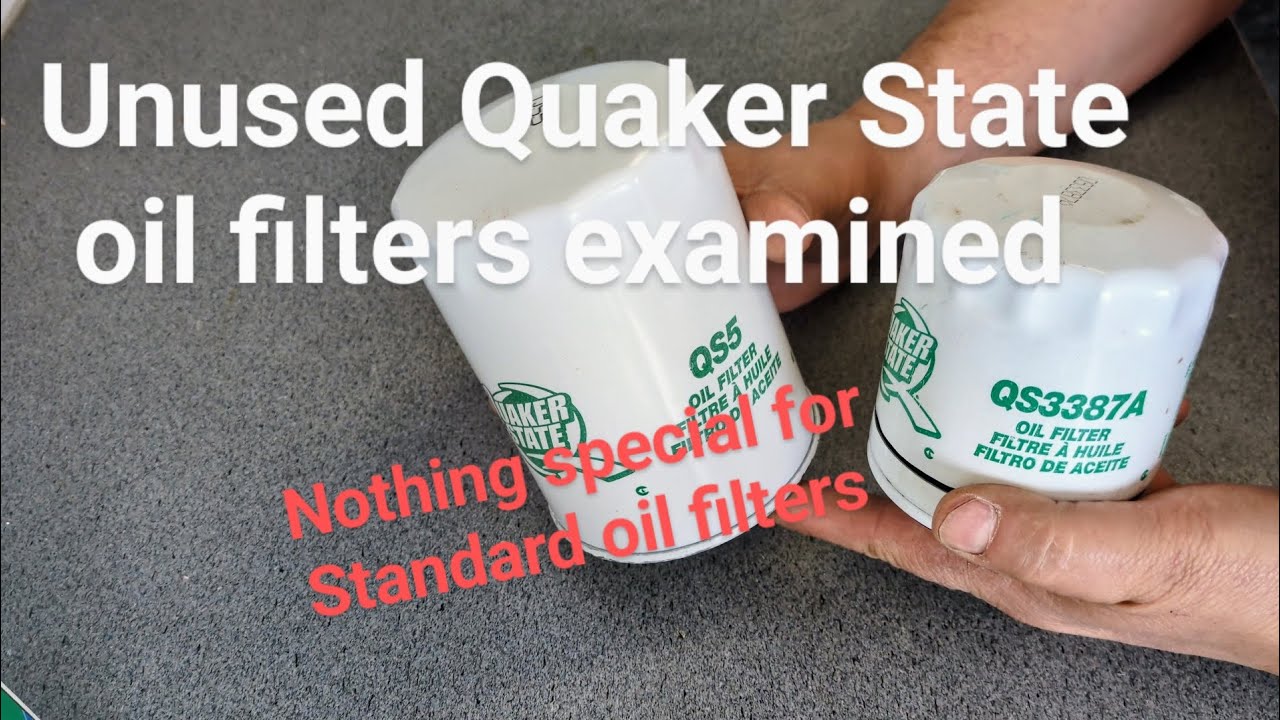 Two Quaker State oil filters cut open - YouTube
