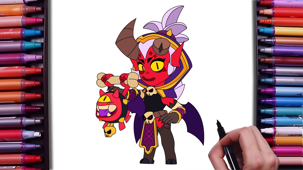 How to Draw Demon Willow From Brawl Stars | Willow New Skin - YouTube