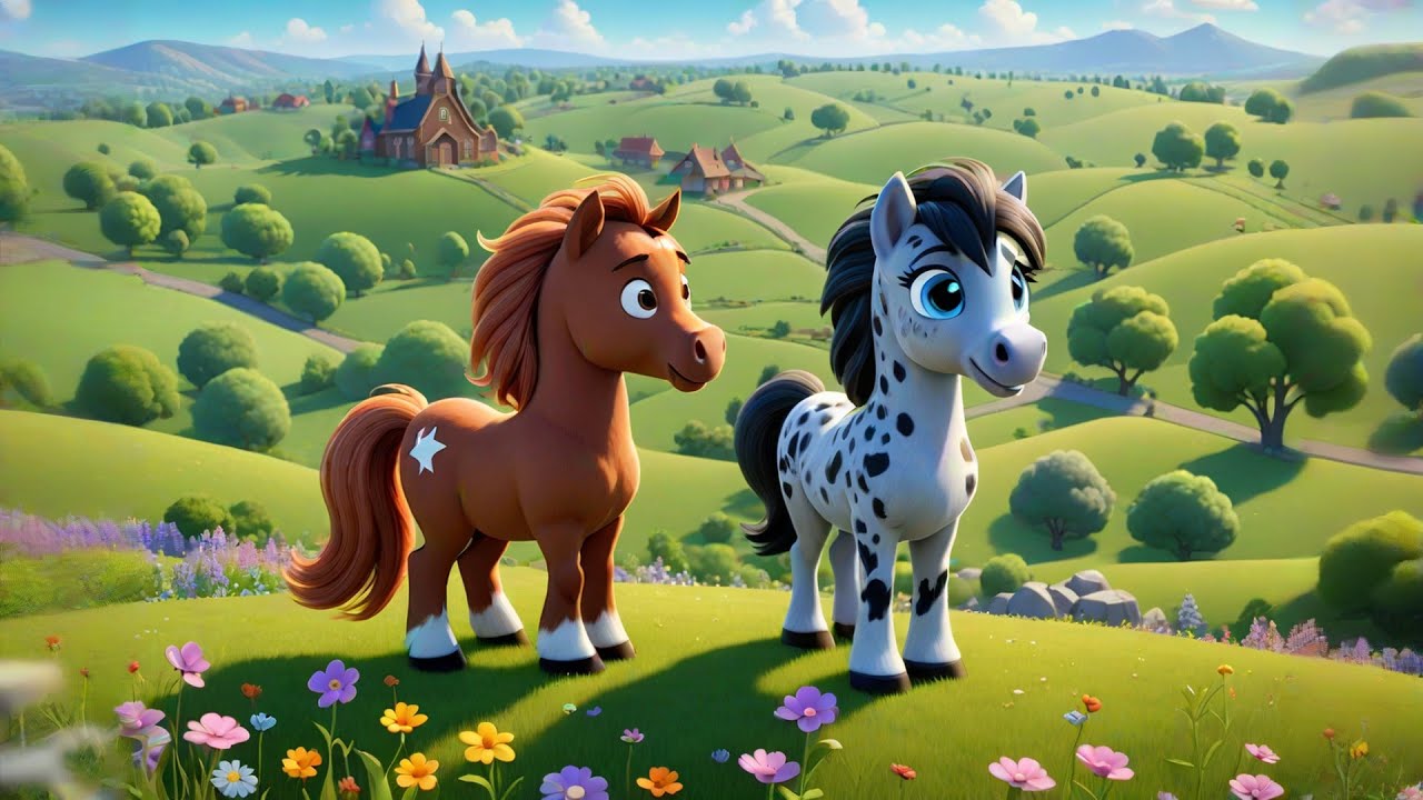 Five Little Ponies Gallop Free + More Nursery Rhymes & Kids Songs - YouTube
