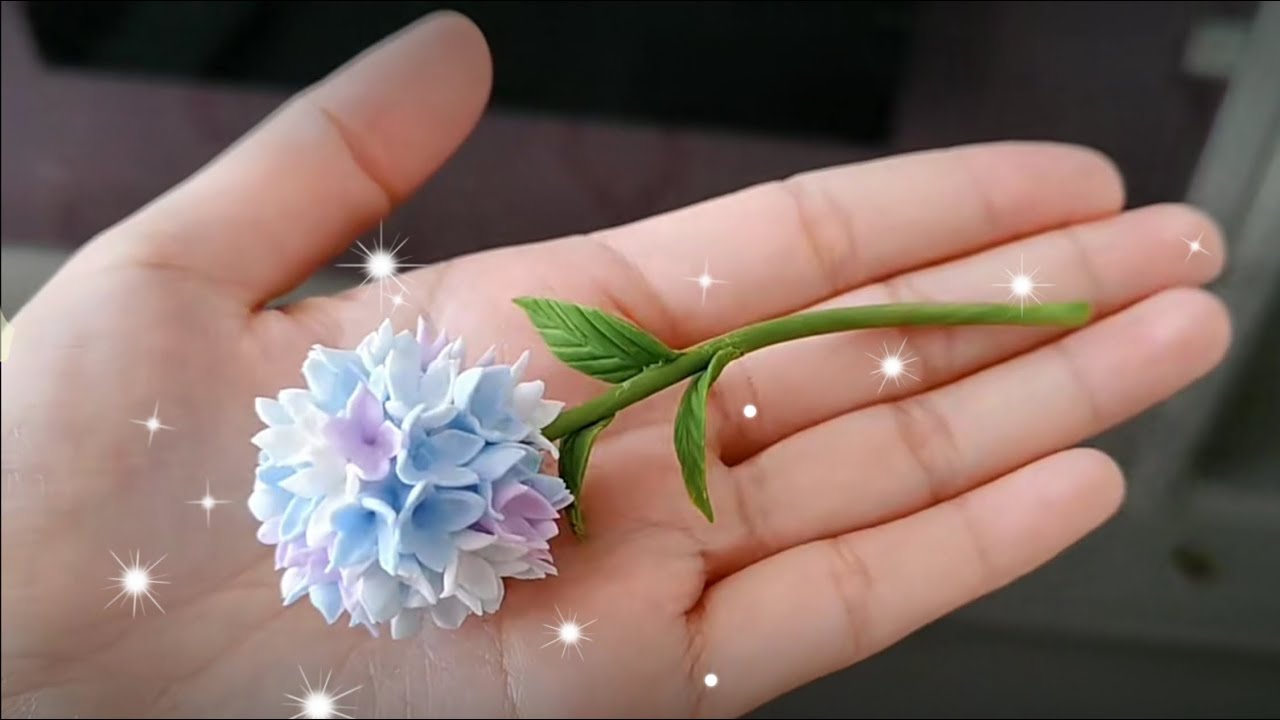 How To Make Hydrangea Flower With Clay | DIY | Useful Craft Things ...