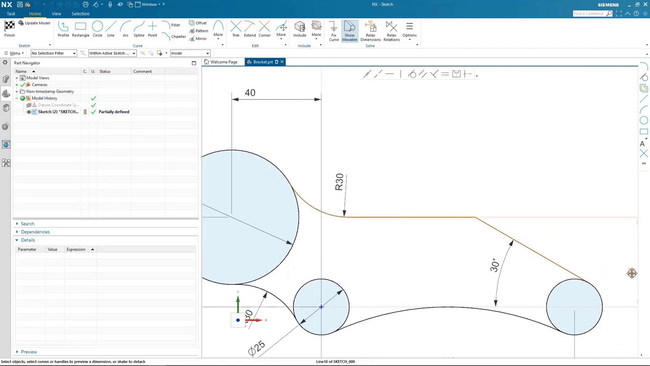 NX Sketch #NX1953 #NX1926 #nxnewversion - YouTube
