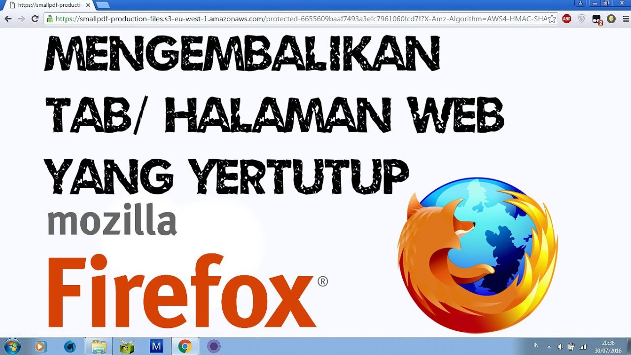 Cara Mengembalikan Tab/Halaman Web yg Tertutup di Firefox - YouTube
