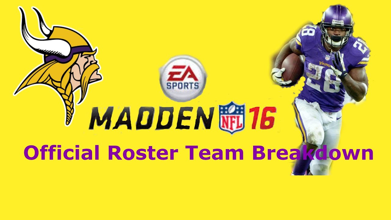 Madden 16 Official Roster Breakdown- Minnesota Vikings - YouTube