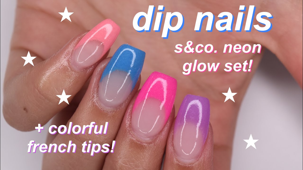 sparkle & co. NEON GLOW dip powder collection review! - YouTube