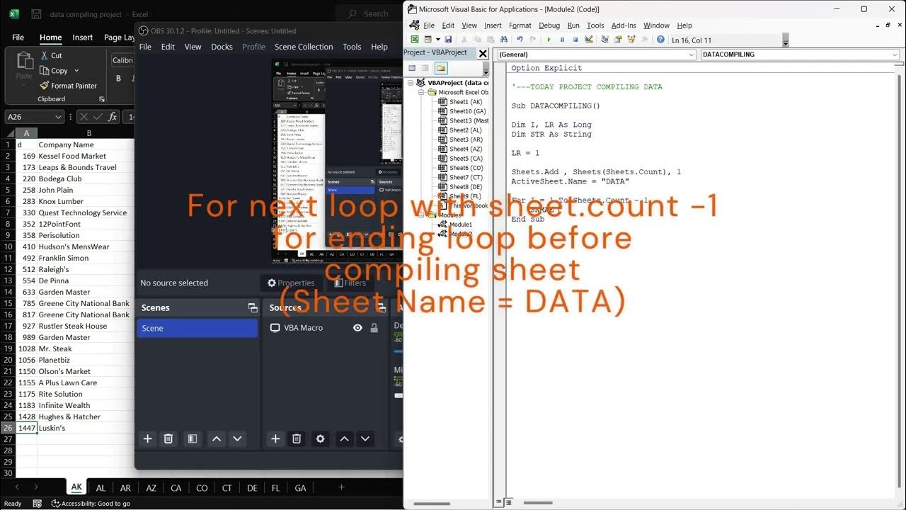 Day 3 Project 3: VBA Macro for Compiling Data from Multiple Sheets into One - YouTube