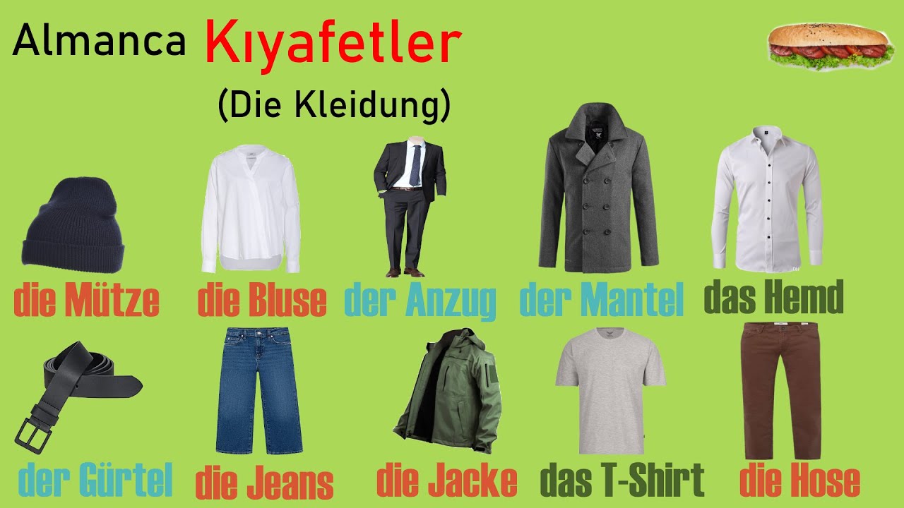 Almanca Kıyafetler - Die Kleidung / Die Klamotten - YouTube