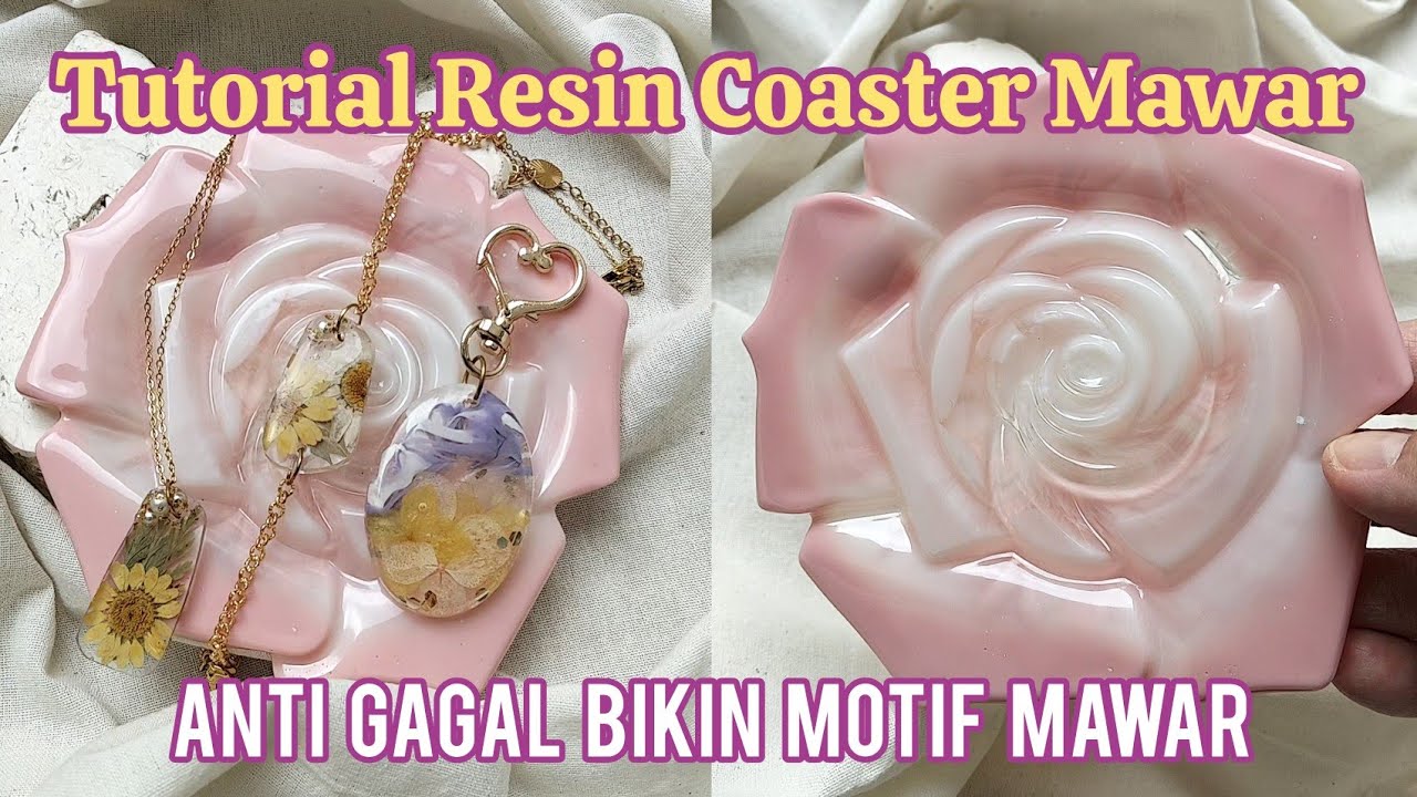 Tutorial Resin Pemula, Resin Coaster Bunga Mawar / Resin Art for ...