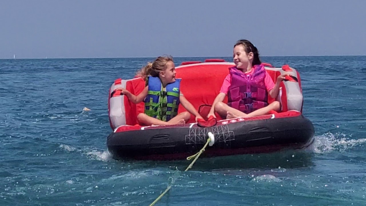 Amelia & Sofia Raft ride Lake Michigan 5th july 2020 - YouTube