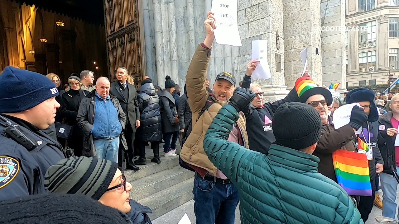 "Stop The Church" Protest at St Patrick's Cathedral in New York - YouTube