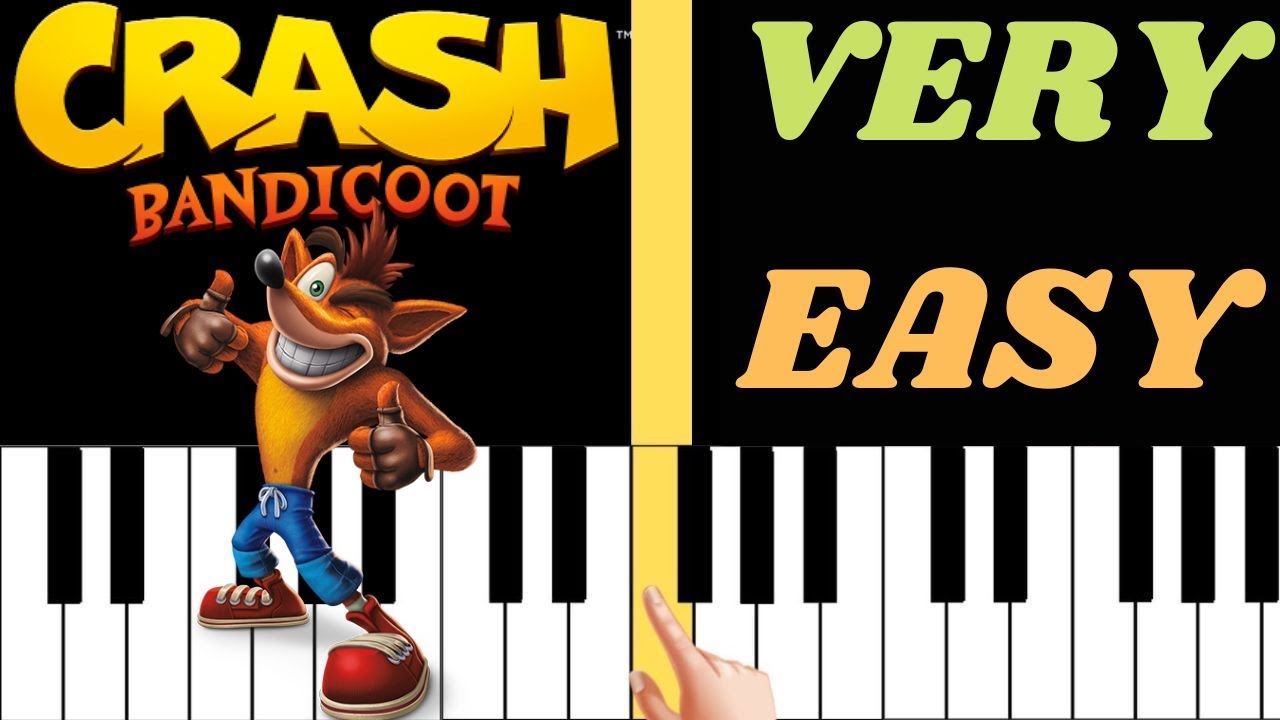 Crash Bandicoot Theme Song - VERY EASY Piano Tutorial - YouTube