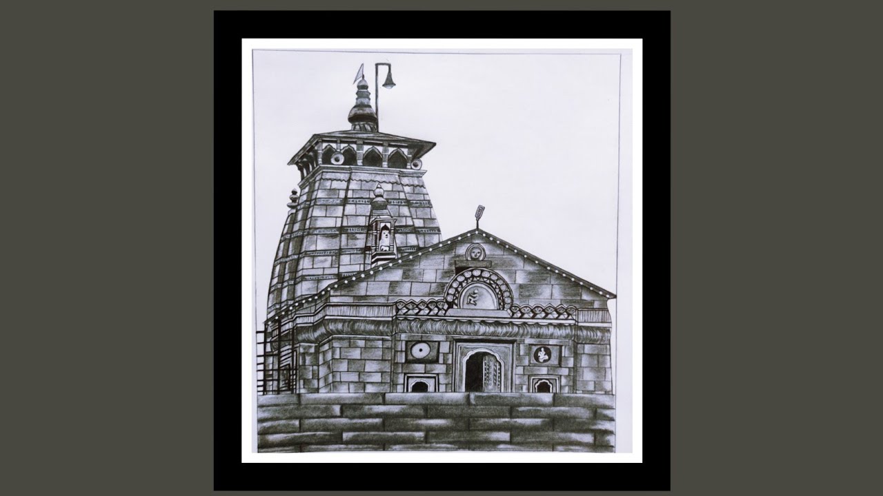 How to draw Kedarnath Temple//Kedarnath temple drawing//Easy pencil ...