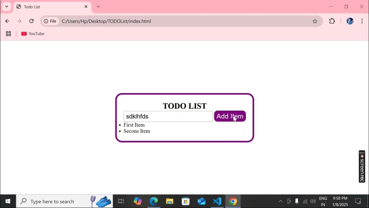 TODO list using HTML,CSS and JavaScript - YouTube