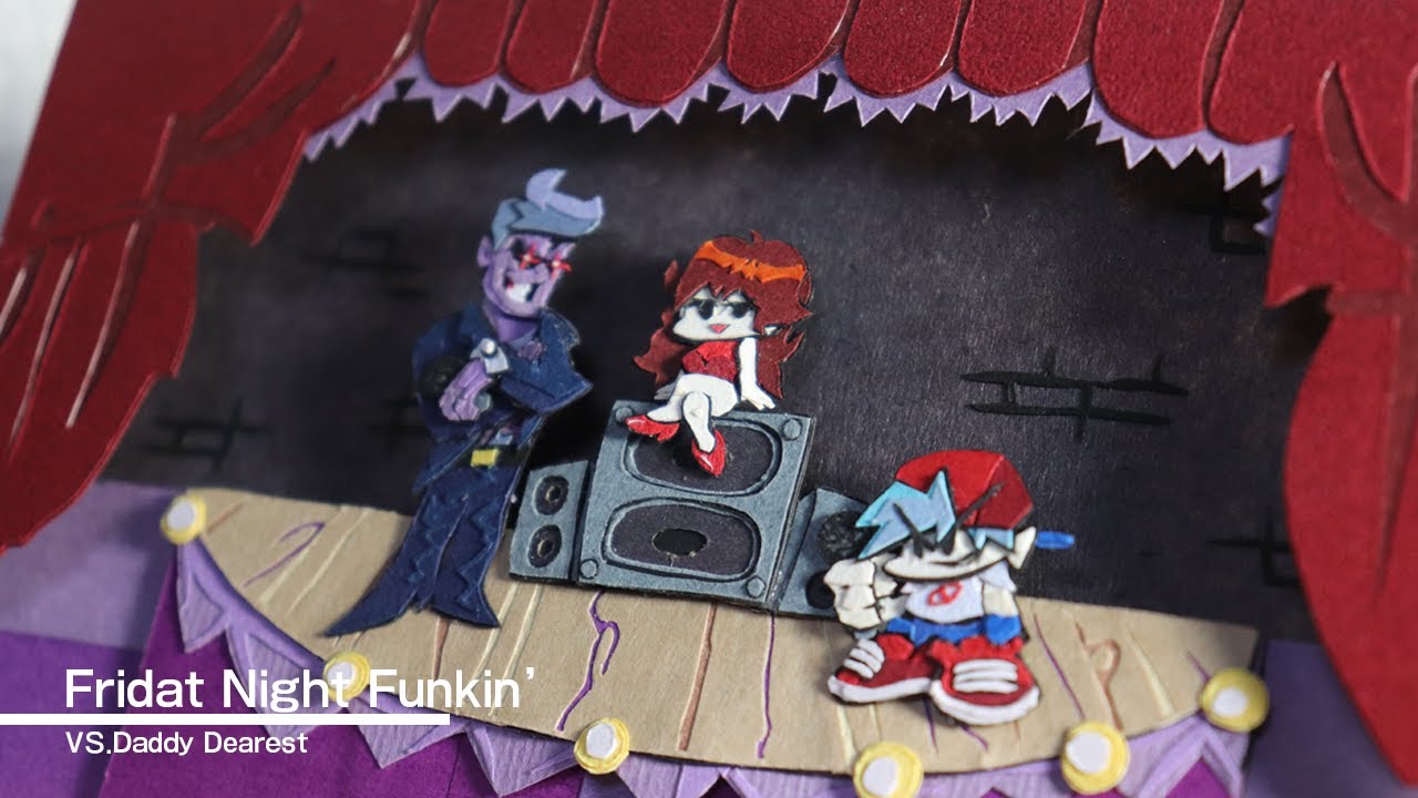 Friday Night Funkin' VS Daddy Dearest paper craft /紙で作ったFNF ダディ・ディアレスト戦 ...