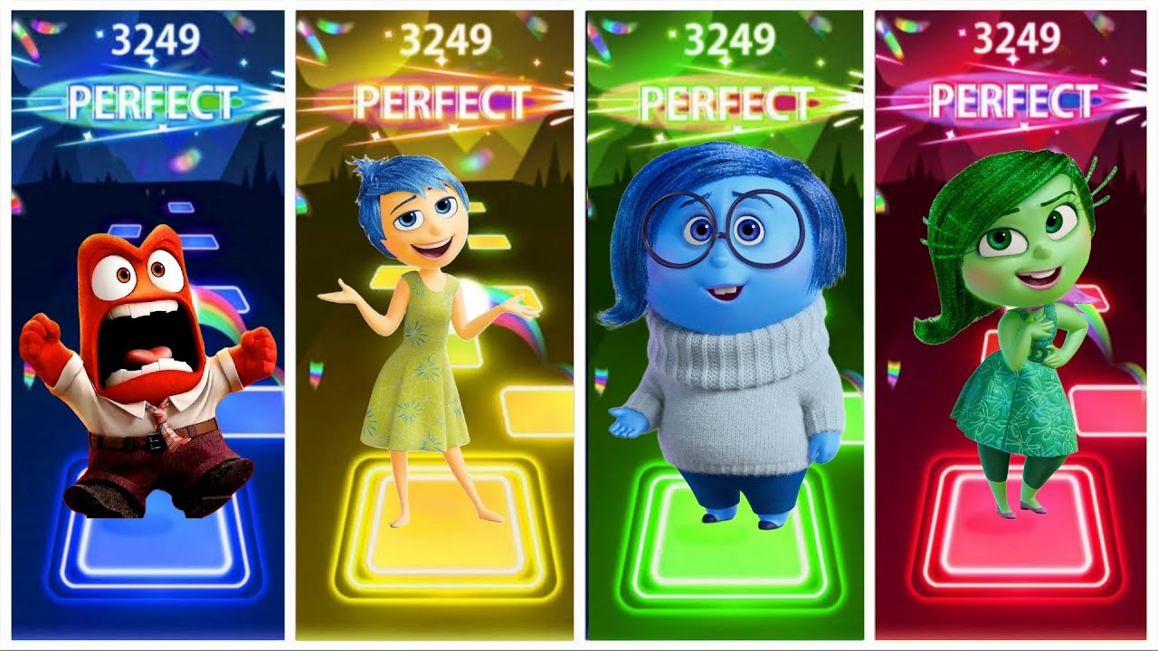 Inside Out 2- Anger 🆚 Joy 🆚 Sadnes 🆚 Disgust 🎶 Tiles Hop EDM Rush - YouTube