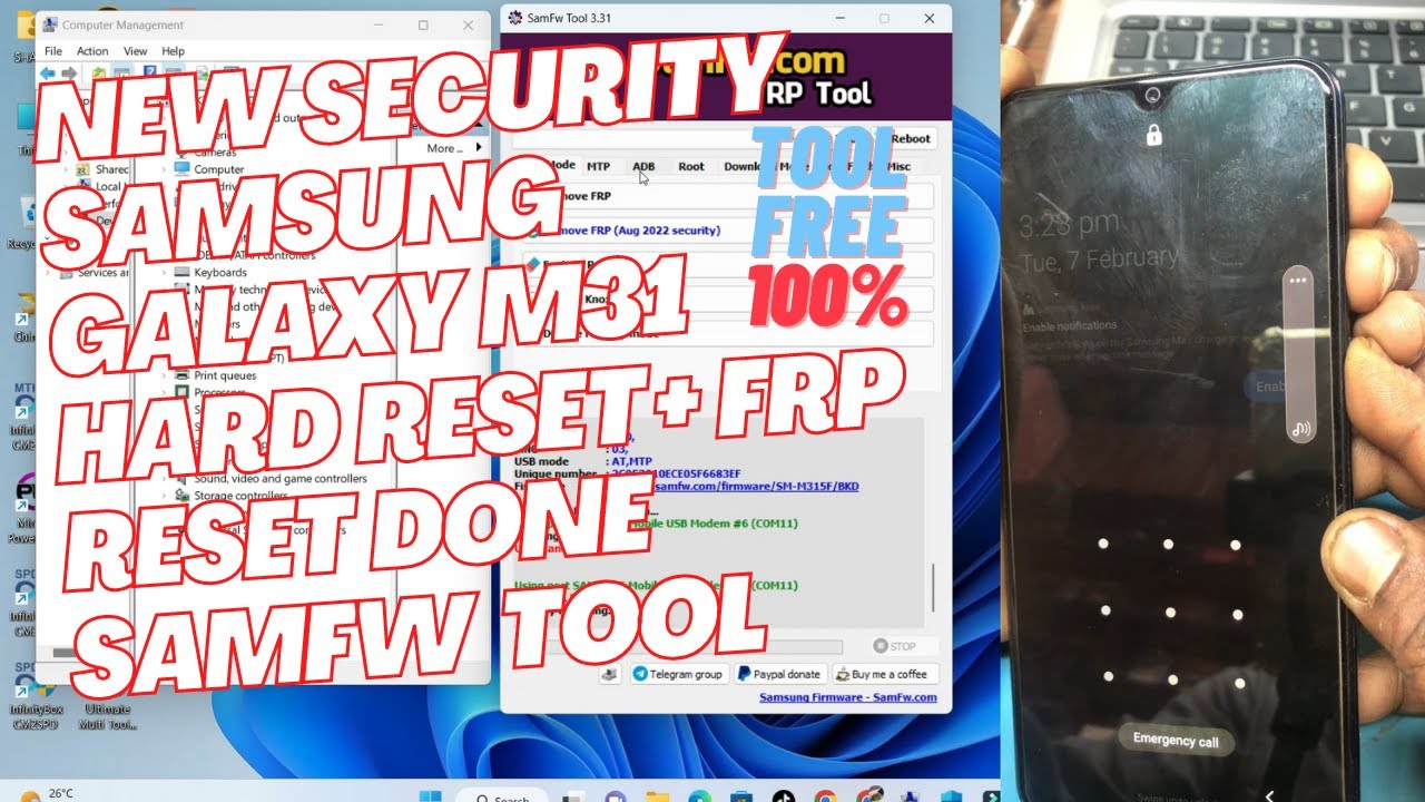 Samsung Galaxy M31 Hard Reset+Frp Reset Done SamFw Tool New Security ...