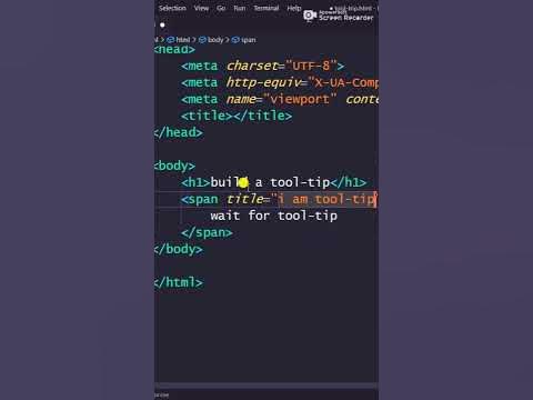 #2 simple tool-tip using the “span” tag || html tip and tricks - YouTube
