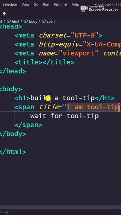 #2 simple tool-tip using the “span” tag || html tip and tricks - YouTube