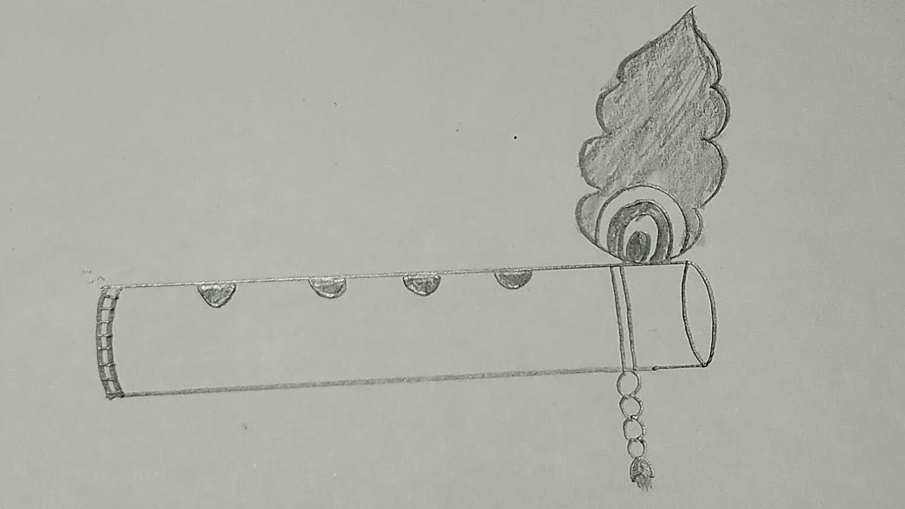 #How to make easy bansuri drawing#viral #easy #beautiful #youtube #🙏 ...