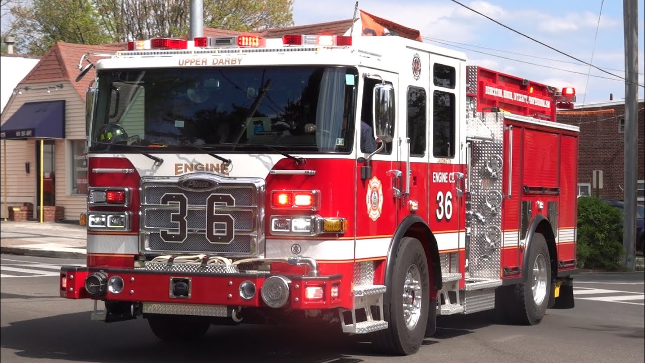 Upper Darby Township Fire Department New Engine 36 Responding 4/25/24 ...
