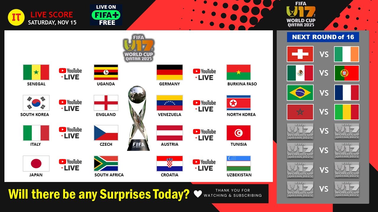 LIVE Match FIFA U-17 World Cup 2025 Round of 32 - YouTube