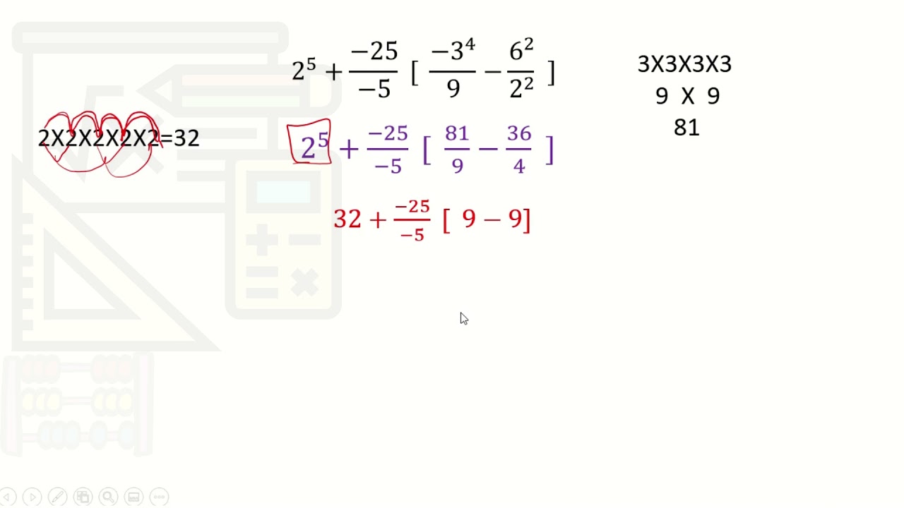 ORDER OF OPERATIONS WITH INTEGERS, FRACTIONS AND MORE. - YouTube