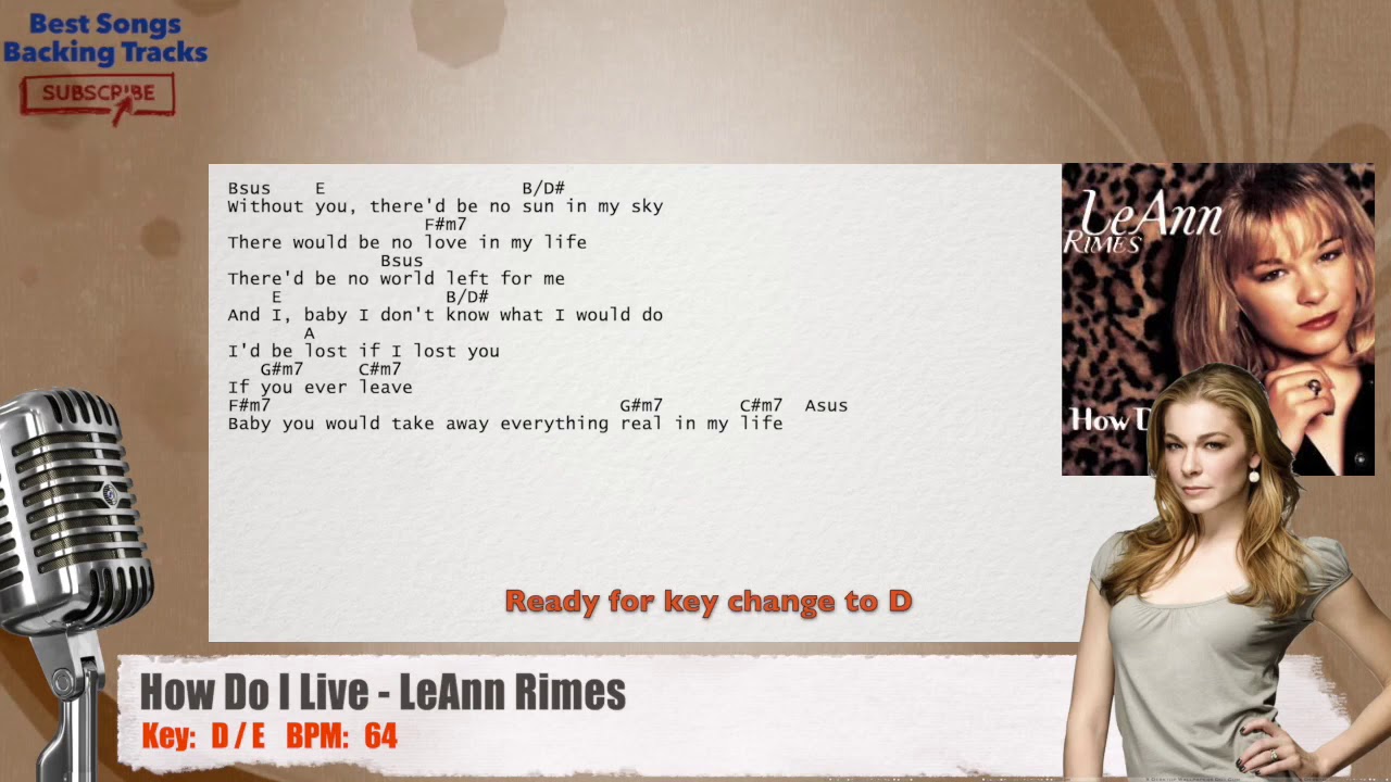 🎙 How Do I Live? - LeAnn Rimes Vocal Backing Track with chords and ...