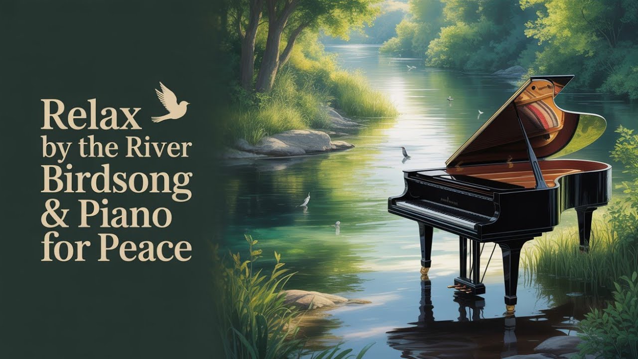 Calming River Soundscape with Birds and Piano Melodies - YouTube