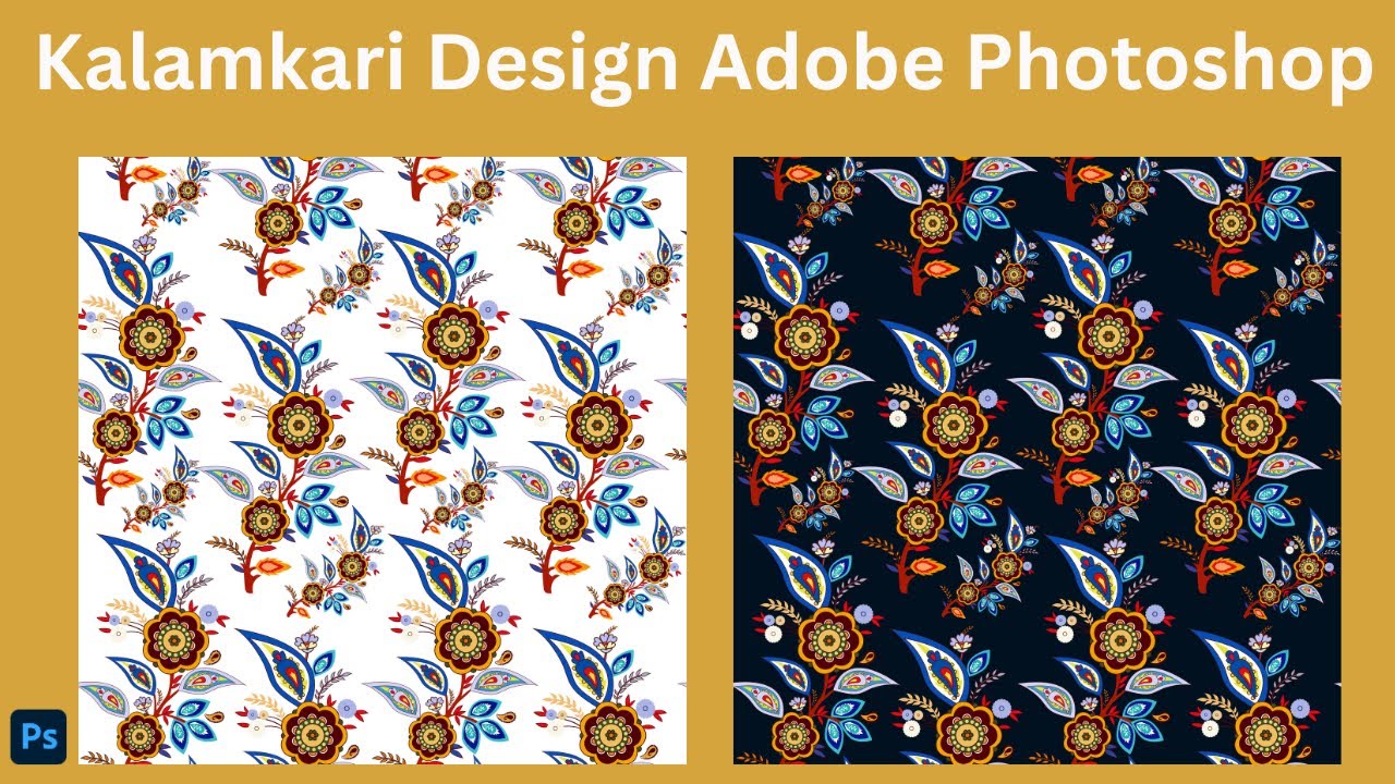 Kalamkari Design Digital | Adobe Photoshop Tutorial | #illustrator # ...