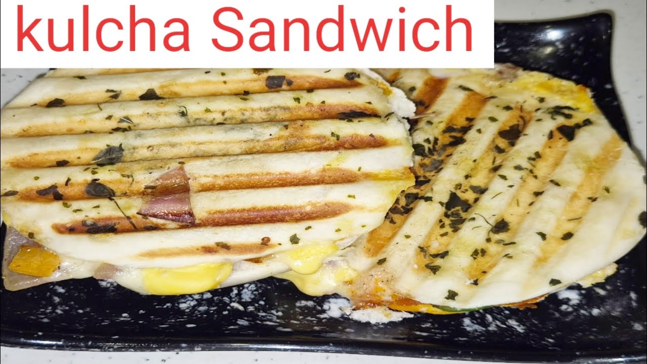 Grilled Kulcha Pizza Sandwich | Stuffed Kulcha Sandwich Recipe by Rani ...