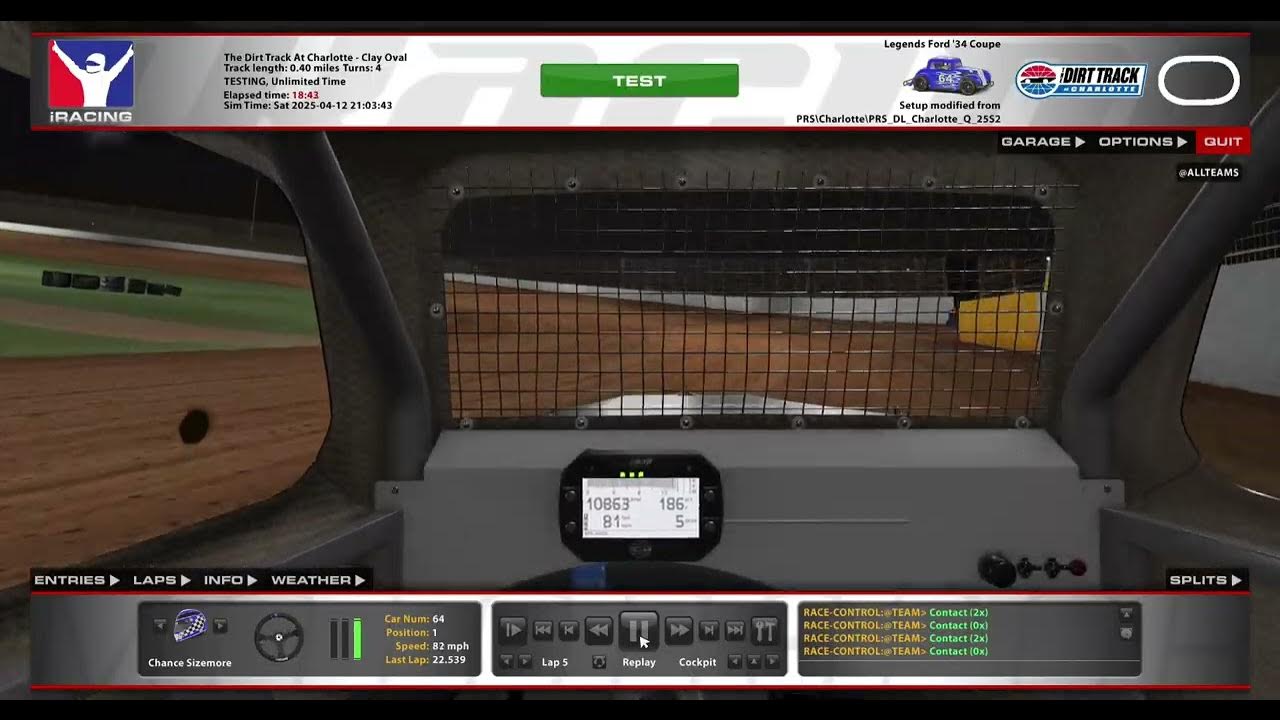 iRacing: Chance Sizemore (Dirt Legend @ Dirt Track At Charlotte) - YouTube
